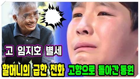 정동원은 할머니의 전화를 받자 급히 고향으로 돌아갔다 정동원의 할머니는 故 임지호 별세 소식에 비통한 심경 기절 할 뻔