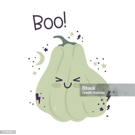 나뭇잎과 꽃이있는 만화 캐릭터가있는 호박 카드 가을 가을 농업 수확 추수 감사절 또는 할로윈 디자인을위한 호박 분리 벡터 조성물 10월에 대한 스톡 벡터 아트 및 기타