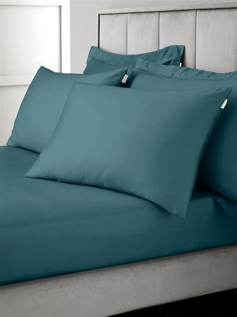 Buy Bianca Set Of 2 Teal 400 Thread Count Cotton Sateen Pillowcases