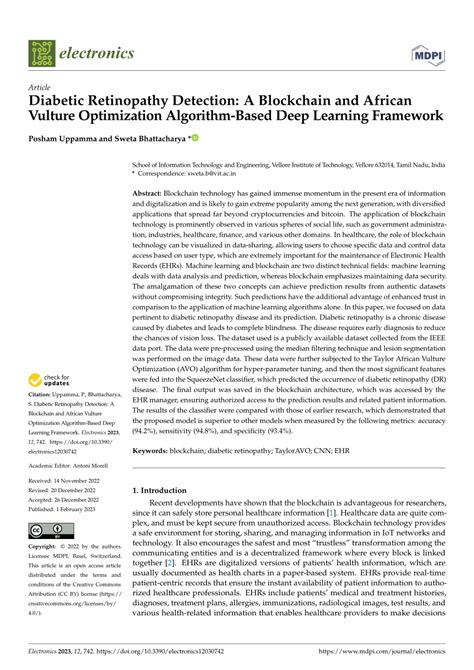 pdf diabetic retinopathy detection a blockchain and african vulture