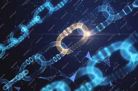 premium photo blockchain and network connection concept with digital