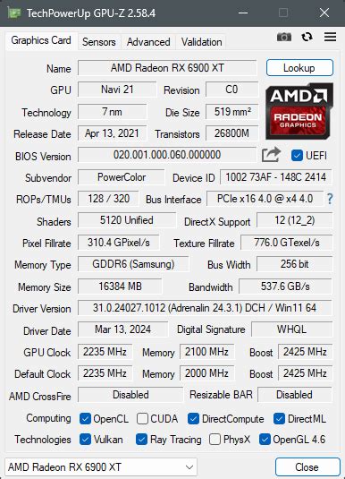 GPU Z Test Build Resizable BAR Shows As Yes When Supported But Disabled TechPowerUp Forums