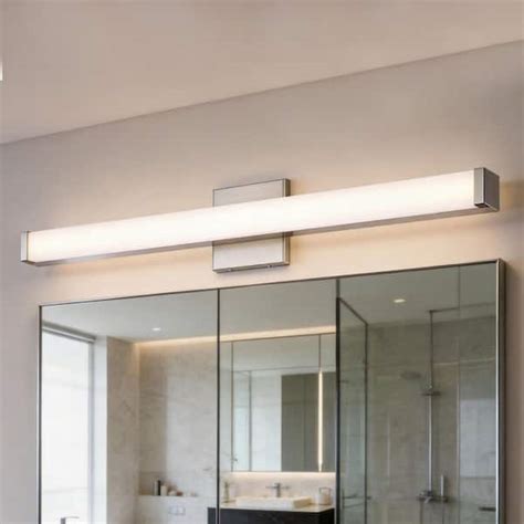 Edvivi 30 In Brushed Nickel Modern 20w 3000k Integrated Led Bathroom