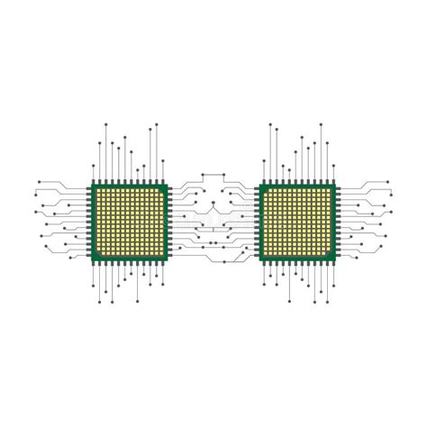 Cpu Microprocessor Microchip Stock Vector Illustration Of