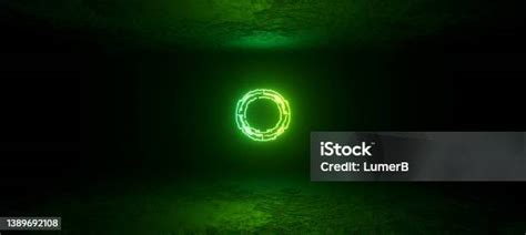 미래 지향적 인 사이버 홀 스튜디오 사이버 미래 무대 복도 옅은 황금로드 색상의 혁신적인 미래 지향적 인 조명 배경 공간 시대 개념 배경 화면 3d 일러스트레이션으로 사용