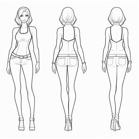 Hina Farrow Character Turnaround Sheet No Clothing Stable Diffusion