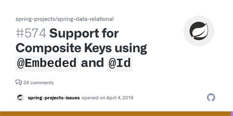 Support For Composite Keys Using `embeded` And `id` · Issue 574 · Spring Projectsspring Data