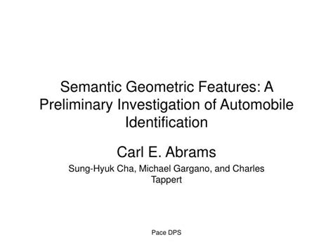 PPT Semantic Geometric Features A Preliminary Investigation Of Automobile Identification