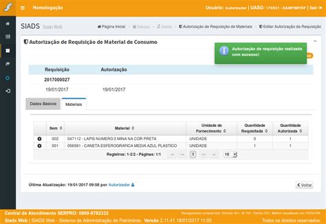 Siads Web Autorizar Requisição De Material De Consumo
