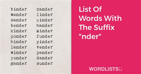 List Of Words With The Suffix Ed