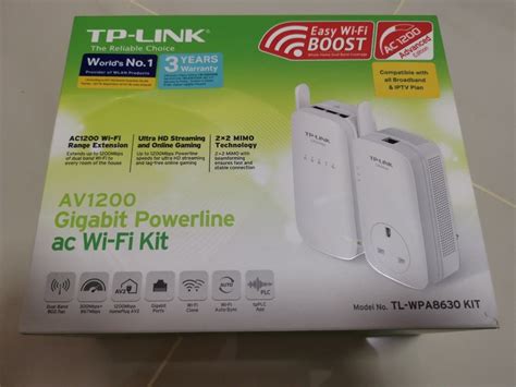 Tp Link Av1200 Gigabit Powerline Ac Wi Fi Kit Tl Wpa8630 Computers And Tech Parts