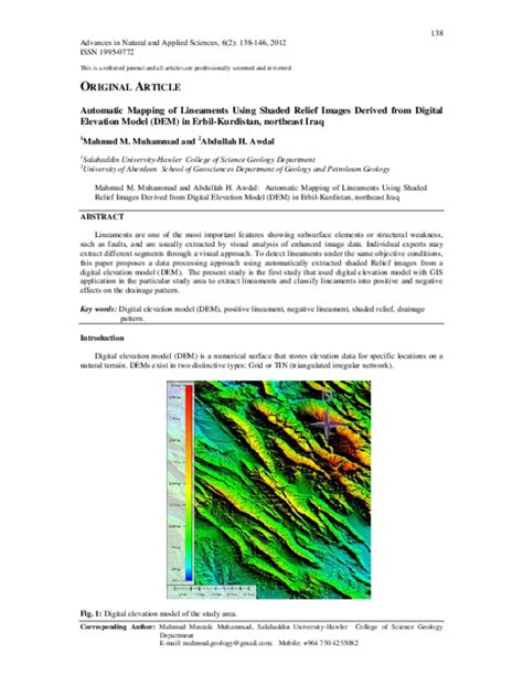 Pdf Automatic Mapping Of Lineaments Using Shaded Relief Images