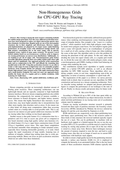 Pdf Non Homogeneous Grids For Cpu Gpu Ray Tracing
