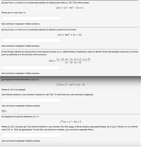 solved d use fzero or fzeros to numerically identify all