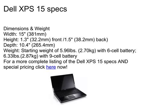 Dell Xps 15 Specs Ppt