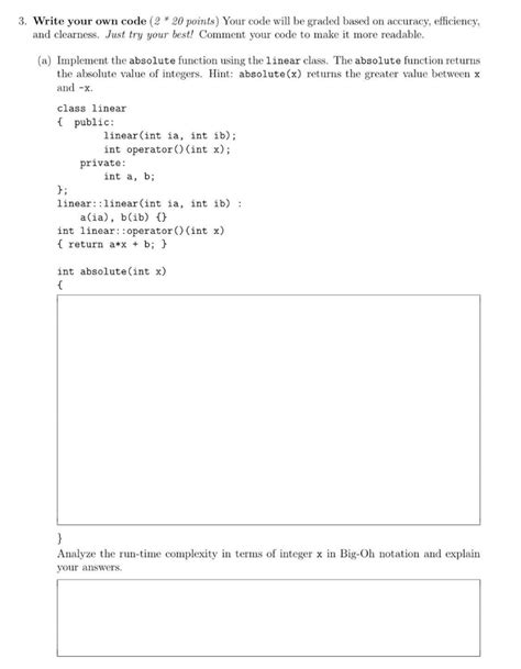 solved 3 write your own code 2 20 points your code will