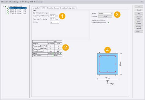 Interactive Column Design Dialog Box Trimble User Assistance