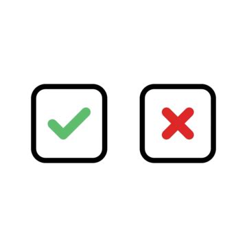 Tick Marks And X Marks Indicating Approval And Rejection Vector Ok