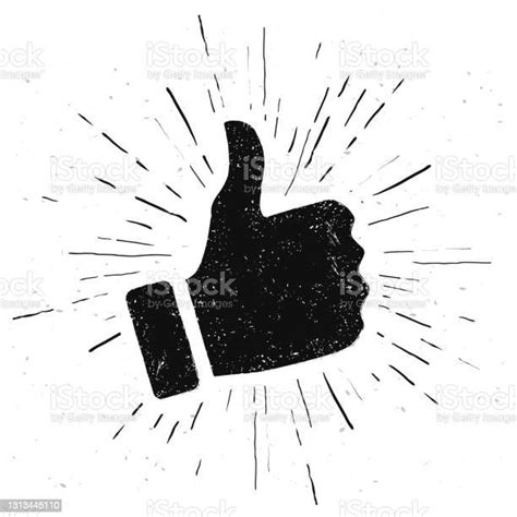 빈티지 스타일의 손과 같은 벡터 일러스트레이션 손으로 그린 엄지 손가락 아이콘 엄지손가락을 위로에 대한 스톡 벡터 아트 및 기타 이미지 엄지손가락을 위로 아이콘