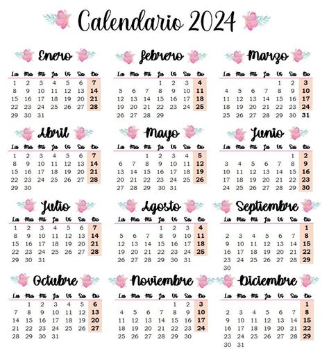 Plantilla Rosa De Negocios De Dibujos Animados De Calendario 2024 My