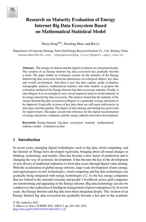 Pdf Research On Maturity Evaluation Of Energy Internet Big Data
