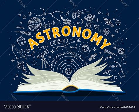 Astronomy Textbook School Book Space Chalkboard Vector Image