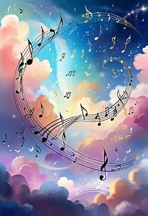 Flying Musical Notes Stable Diffusion Online