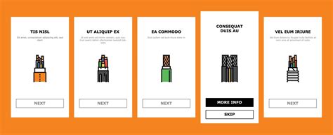 Wire Cable Technology Connection Onboarding Icons Set Vector 21228866 Vector Art At Vecteezy