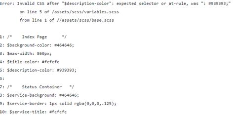 Invalid Css After Description Color Error · Issue 193 · Statping