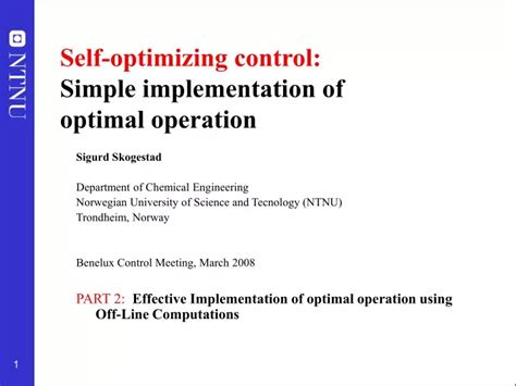 ppt self optimizing control simple implementation of optimal