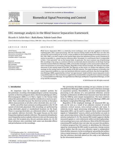 pdf eeg montage analysis in the blind source separation framework