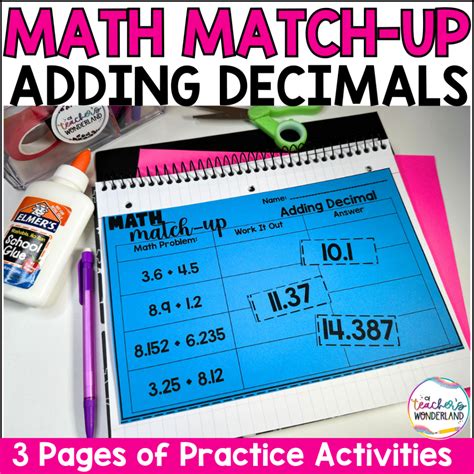 Adding Decimals Math Sorts Math Centers Review Interactive Notebook