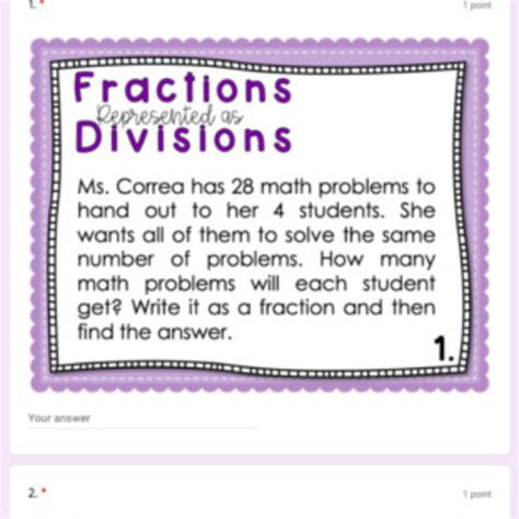 Fractions As Division Task Cards Classful