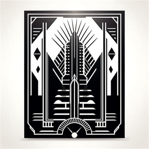 Premium Photo Cnc Laser Cut Art Deco Geometric Frame With Stepped Patterns And Sunburst Tattoo
