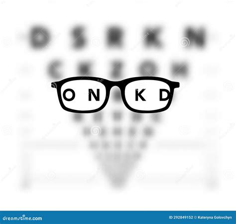 Glasses Optician In Logmar Chart Eye Test Blurred Vision Of Eyesight