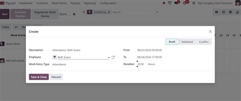 How To Configure Work Entries Conflicts With Odoo Payroll