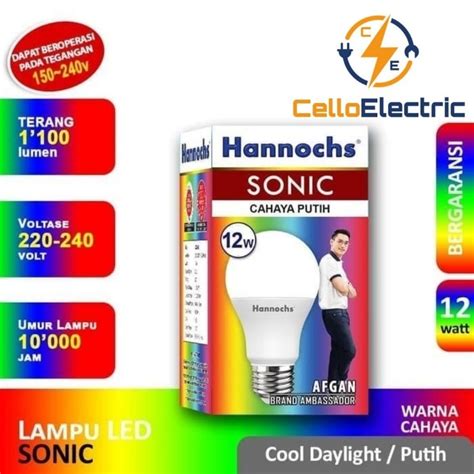 Jual Led Hannochs SONIC Watt Putih Lampu Hannochs W W Putih Led Bulb Sonic Shopee