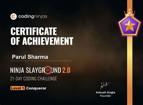🎉 Thrilled To Have Achieved Level 1 Of The Ninja Slayground 20 21 Day Coding Challenge