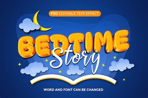 Premium Psd Bedtime Story Text Effect Psd