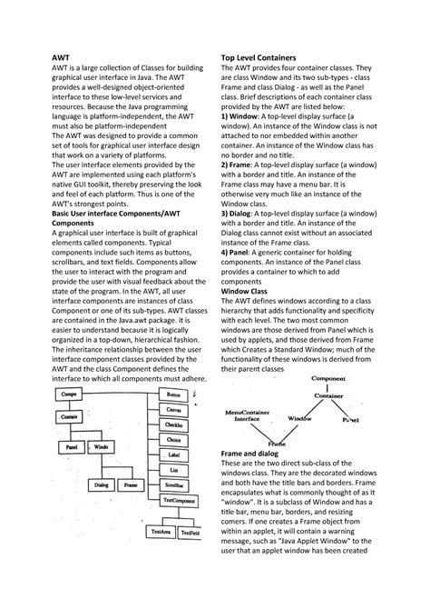cs206 mod 6 ktuassist assignment mnc notes awt awt is a large