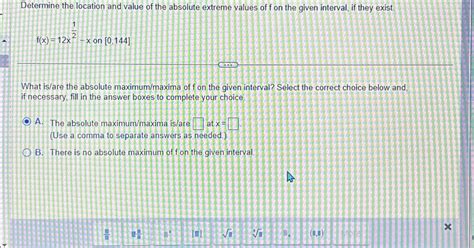 solved determine the location and value of the absolute