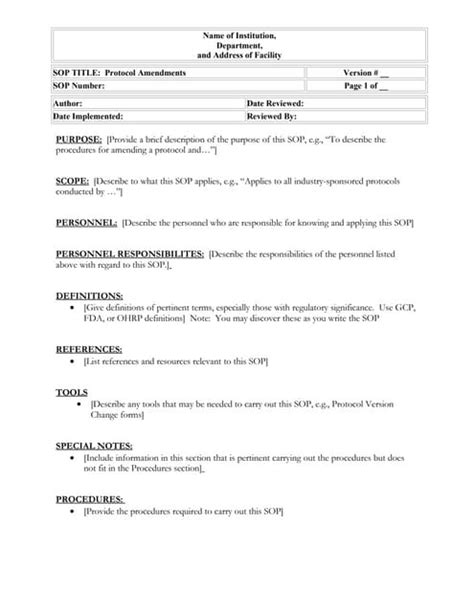 Sop Protocol Amendments Provided By Sop Attendees Pdf