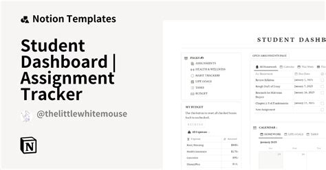 Student Dashboard Assignment Tracker Template Notion Marketplace Student Dashboard Assignment Tracker Template Notion Marketplace