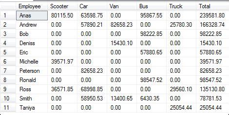 Anas Views SQL Query For Generating Matrix In SQL Server