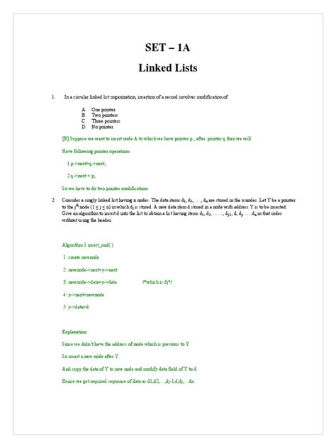 Assignment Ia Linked Lists Solutions Pdf Pointer Computer Programming Data Management