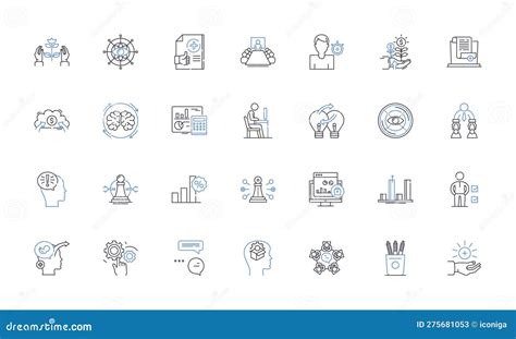 Blockchain Technology Line Icons Collection Cryptocurrency