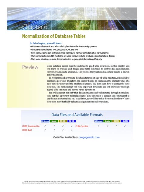 Fillable Online Preview Normalization Of Database Tables In This Chapter Fax Email Print