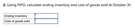 Solved Using FIFO Calculate Ending Inventory And Chegg