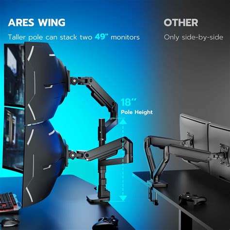 Getuscart Ares Wing Dual Monitor Arm For Ultrawide Heavy Duty Curved