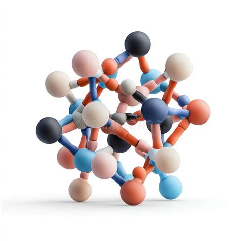 Colorful Molecular Structure With Interconnected Spheres Representing Atoms Ideal For Scientific